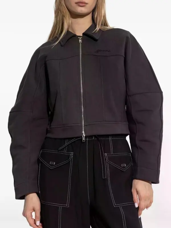 GANNI Cotton Jacket With Embroidered Logo