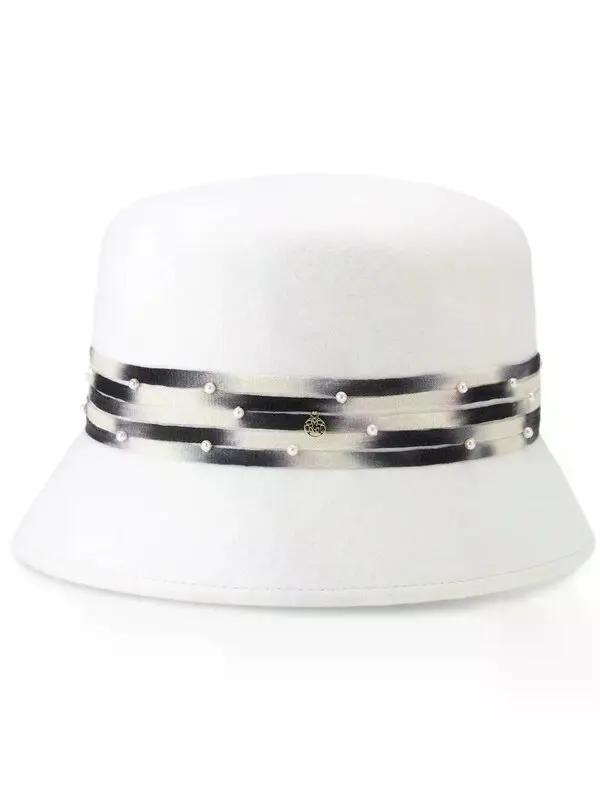 MAISON MICHEL Mini New Kendal Bucket Hat - White