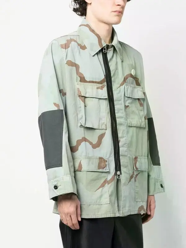 OAMC Re:work Camouflage Print Zip-up Shirt Jacket
