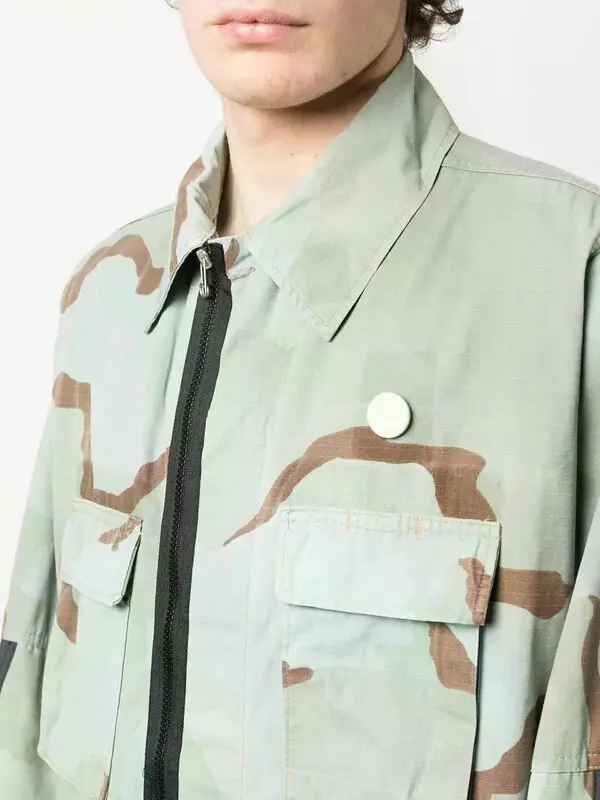 OAMC Re:work Camouflage Print Zip-up Shirt Jacket