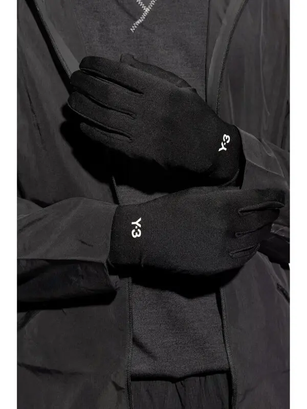Y3 Logo Print Gloves