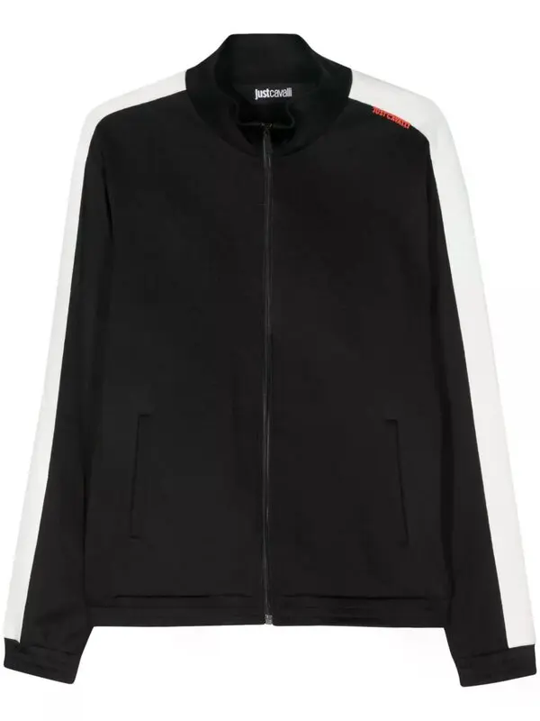 Just Cavalli Jacquard-logo Motif Zipped Sweatshirt