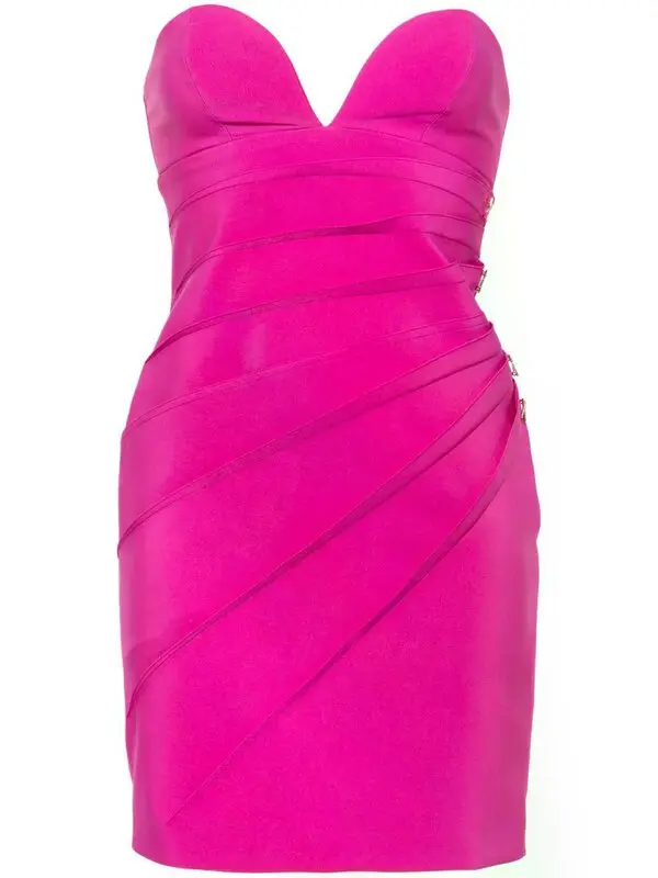 GENNY Strapless Pleat-detail Minidress