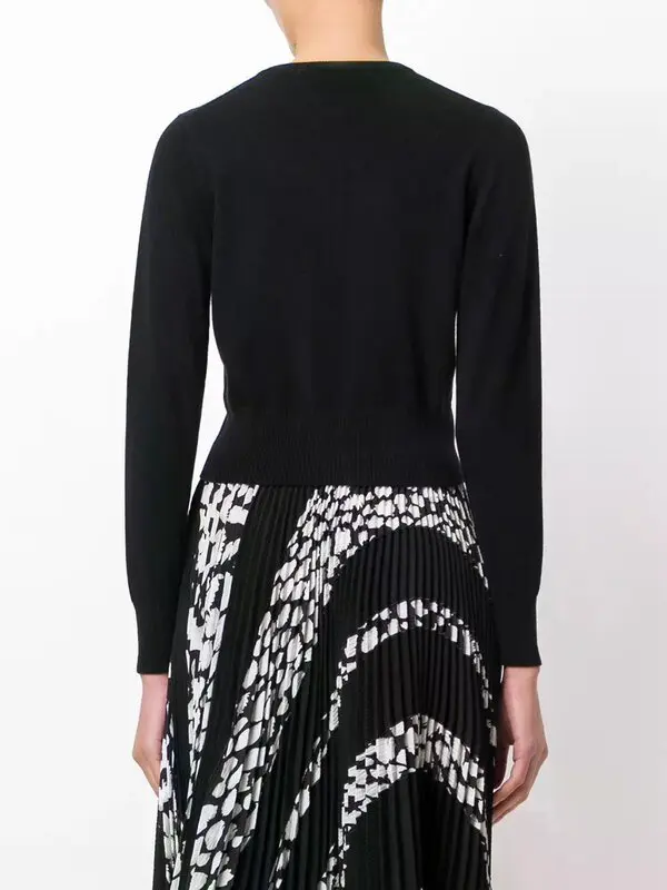 N.peal Cropped Contrast Button Cardigan