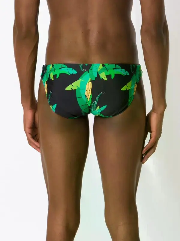 AMIR SLAMA Leaf-print Swimming Trunks