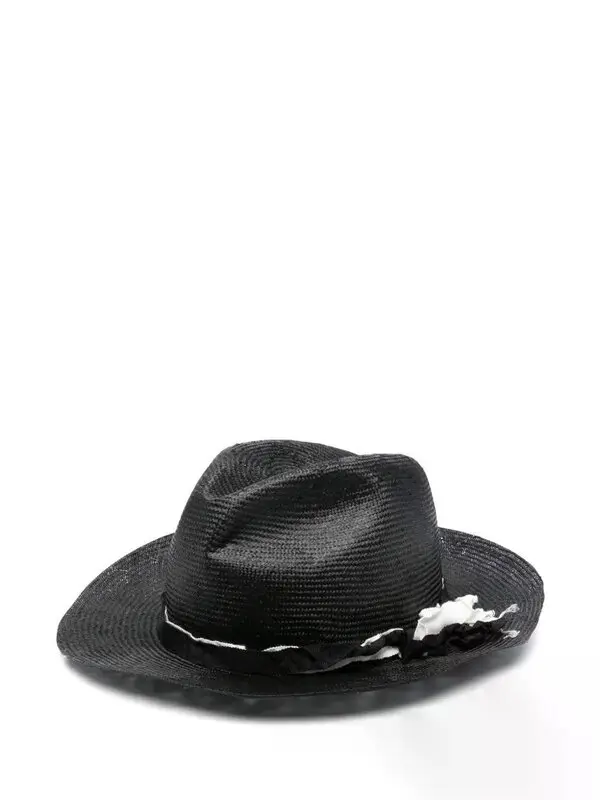 Yohji Yamamoto Grosgrain Ribbon Trim Fedora - Black