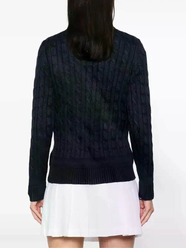 Ralph Lauren Cable-knit Cotton-blend V-neck Sweater