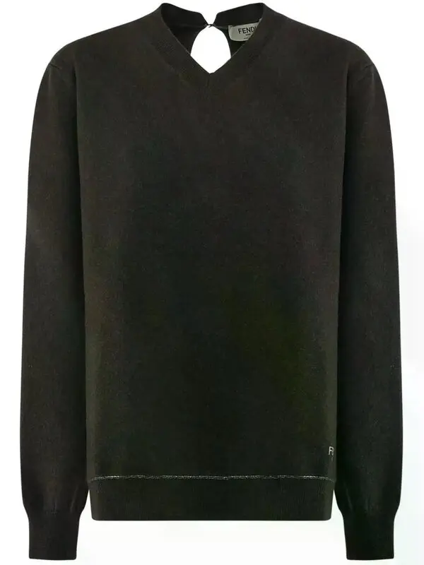 Fendi Cashmere Sweater With Rear Button Fastening