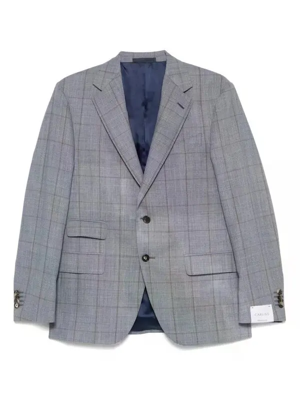Caruso Checked Blazer - Grey