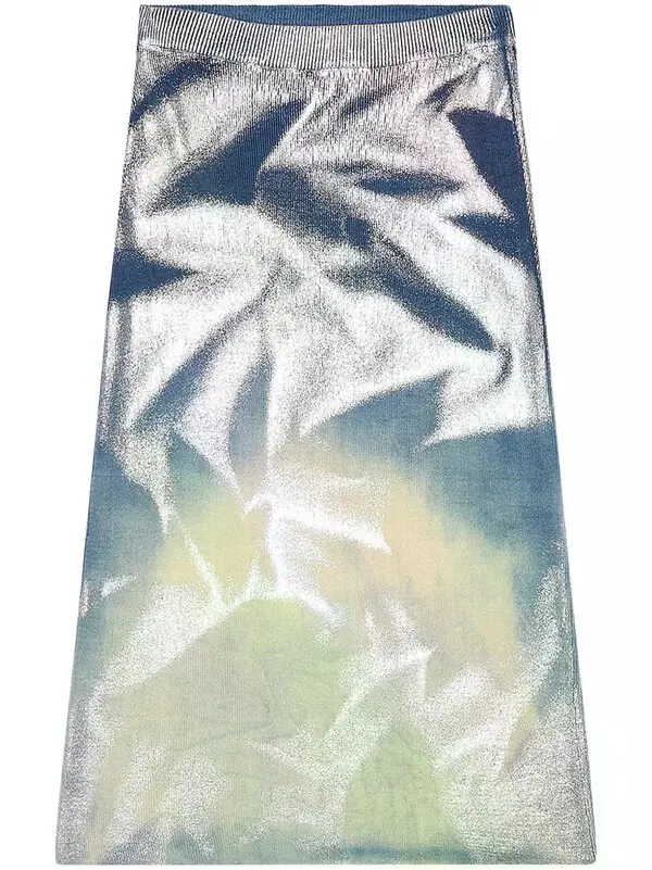 DIESEL® Ribbed Knit Midi Skirt - Blue