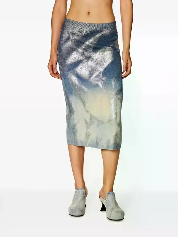 DIESEL® Ribbed Knit Midi Skirt