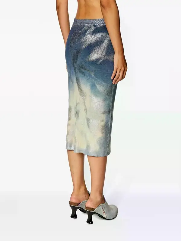 DIESEL® Ribbed Knit Midi Skirt