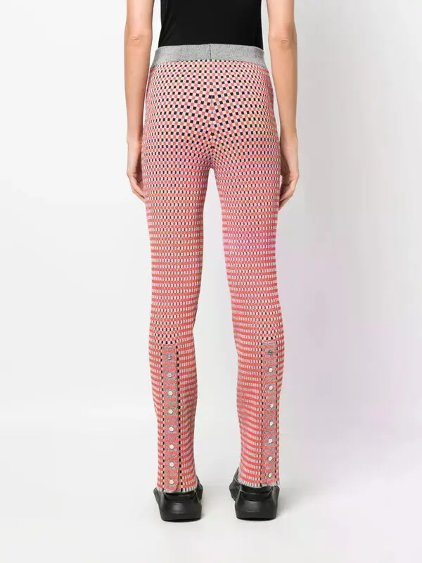 Rabanne Check-pattern Ribbed-knit Trousers