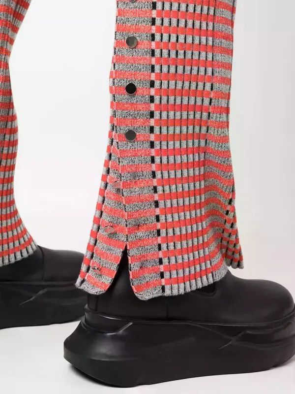 Rabanne Check-pattern Ribbed-knit Trousers