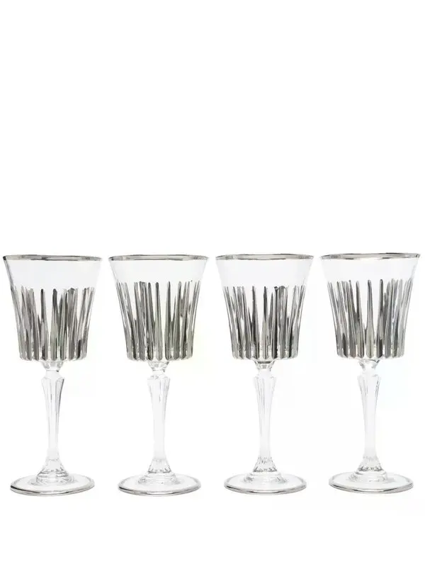 LES-OTTOMANS Platinum Wine Glasses Set - Silver