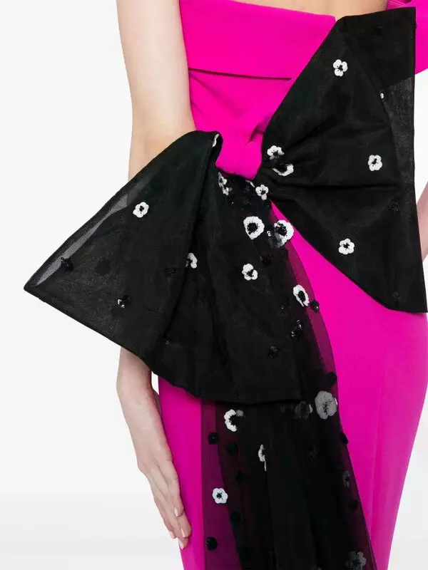 SAIID KOBEISY Bow Off-shoulder Gown