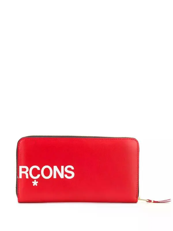 Comme Des Garçons Rectangular Logo Print Wallet - Red