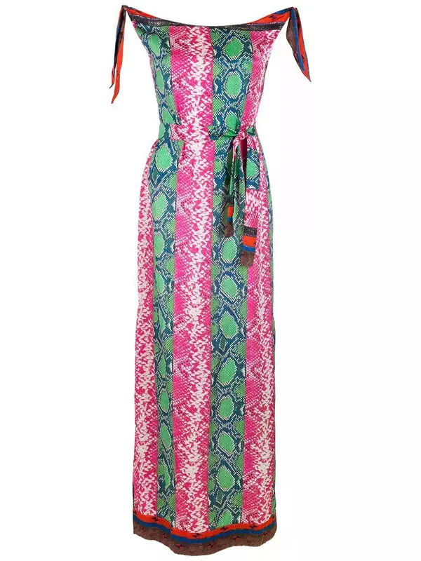 AMIR SLAMA Printed Silk Maxi Dress