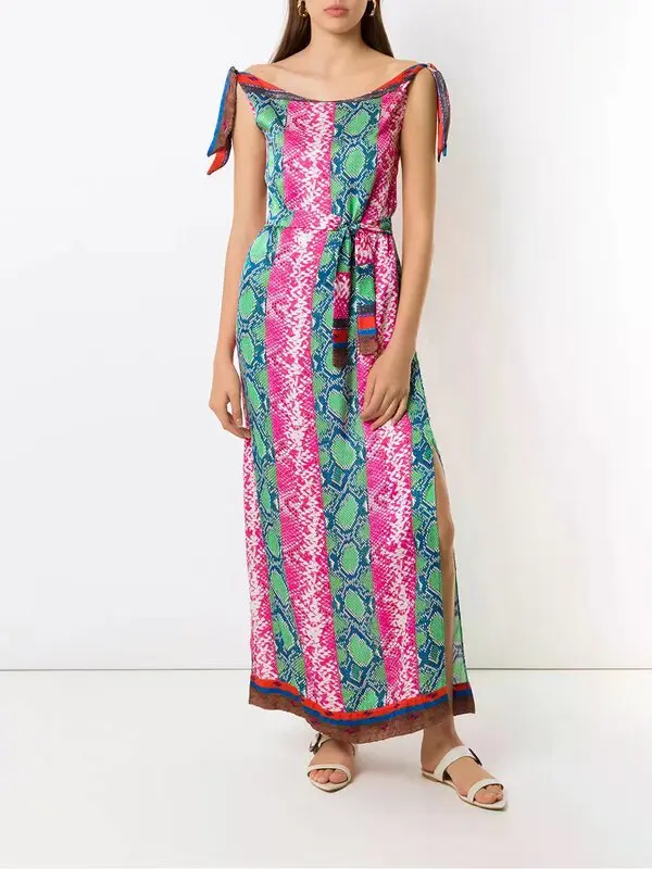 AMIR SLAMA Printed Silk Maxi Dress