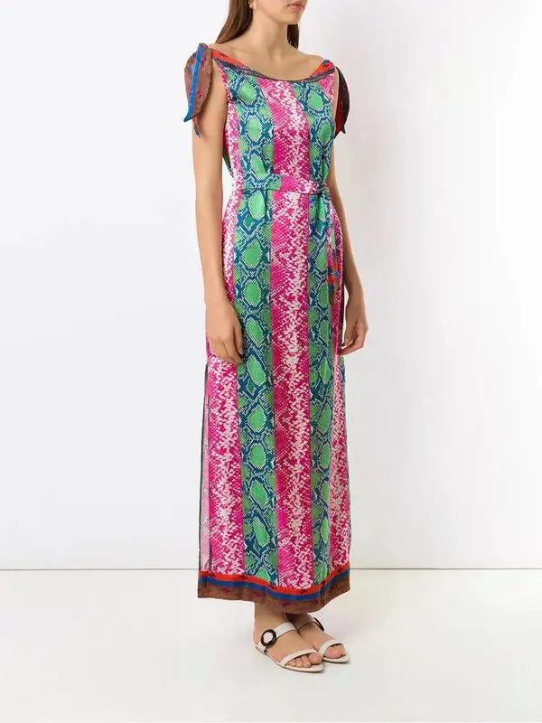 AMIR SLAMA Printed Silk Maxi Dress