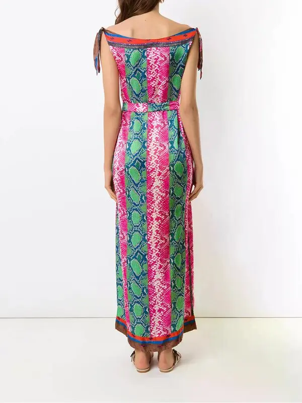 AMIR SLAMA Printed Silk Maxi Dress