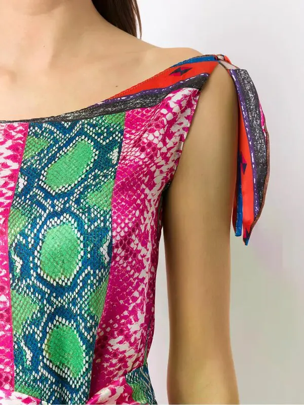 AMIR SLAMA Printed Silk Maxi Dress