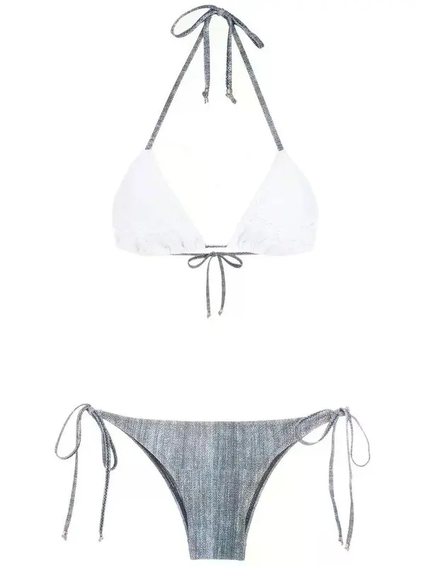 AMIR SLAMA Colour-block Triangle Bikini