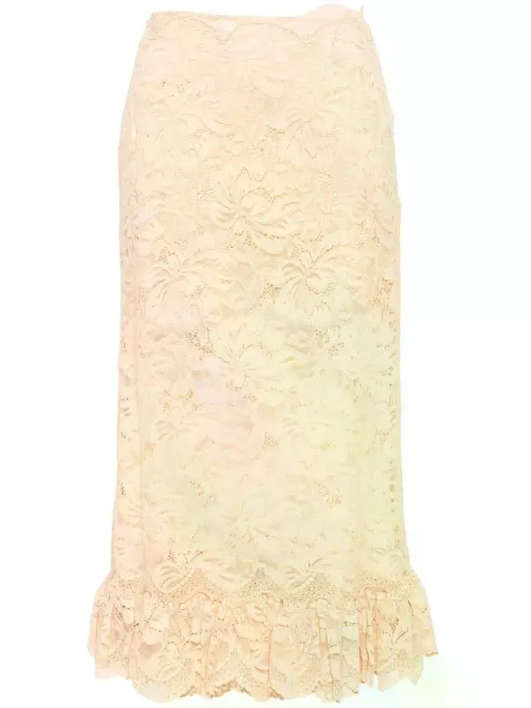 Rabanne Corded-lace Midi Skirt - Neutrals