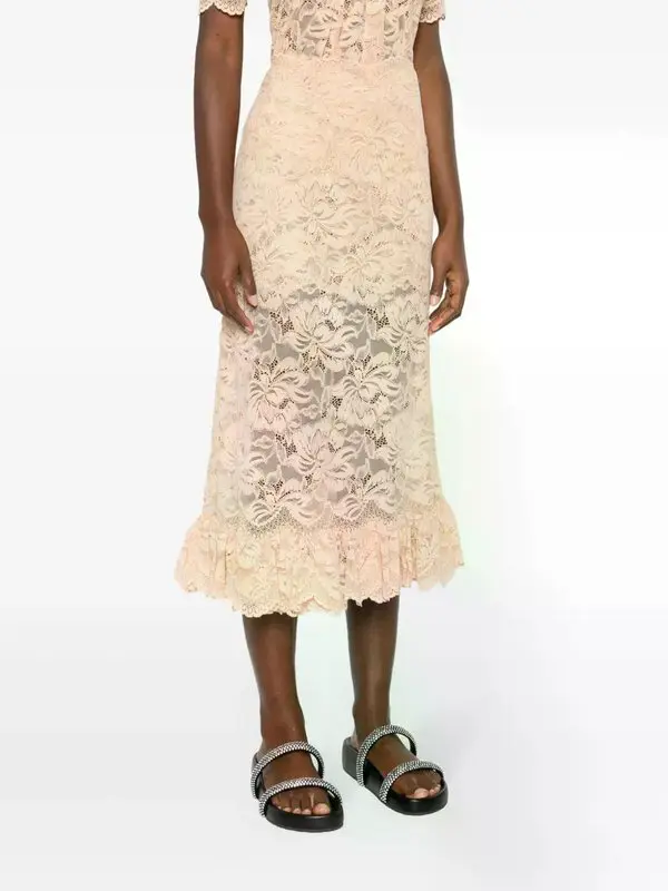 Rabanne Corded-lace Midi Skirt