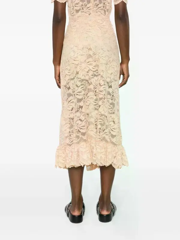 Rabanne Corded-lace Midi Skirt