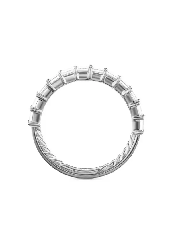 David Yurman Platinum Baguette-cut Diamond Ring