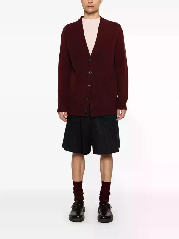 MAISON MARGIELA Washed Wool Cardigan - Red