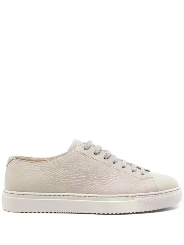 DOUCAL'S Lace-up Leather Sneakers - Grey