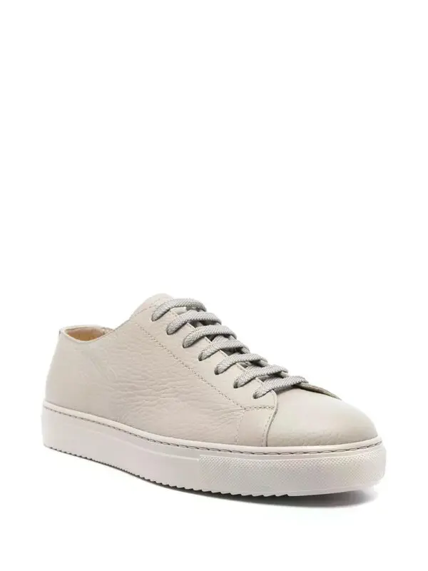 DOUCAL'S Lace-up Leather Sneakers - Grey