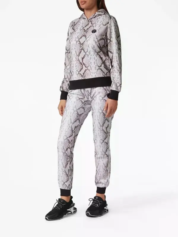 PLEIN SPORT Tiger Logo-patch Python-print Hoodie