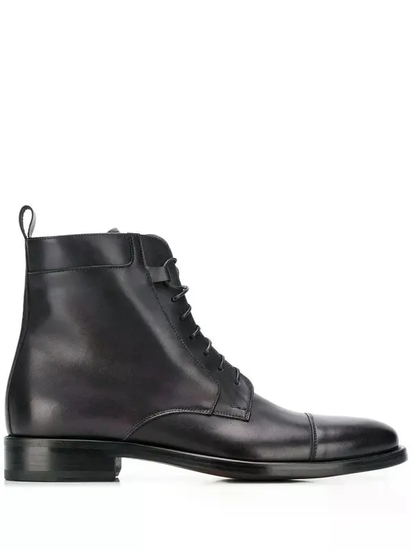 SCAROSSO Totò Nero Leather Ankle Boots - Black