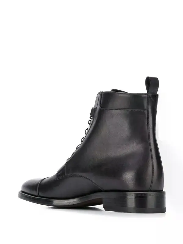 SCAROSSO Totò Nero Leather Ankle Boots - Black