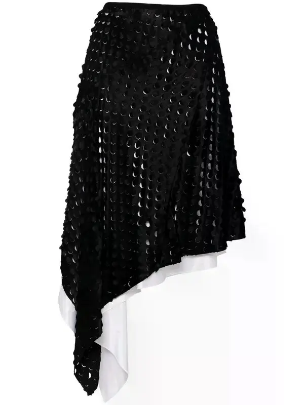 Helmut Lang Hole-punched Scarf Hem Skirt