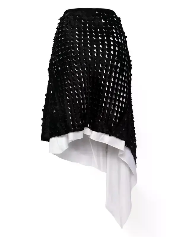 Helmut Lang Hole-punched Scarf Hem Skirt