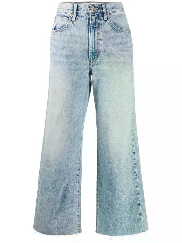 SLVRLAKE Mid-rise Cropped Wide Leg Jeans