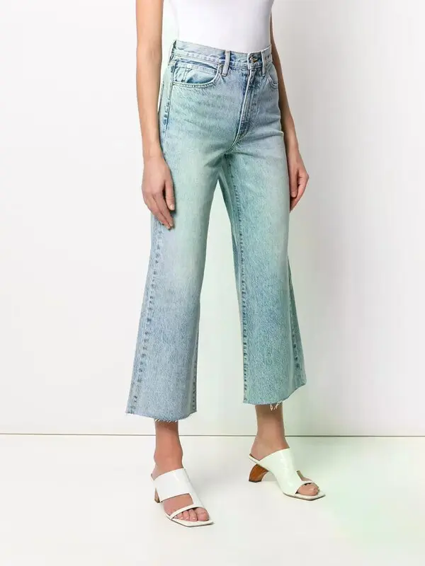 SLVRLAKE Mid-rise Cropped Wide Leg Jeans