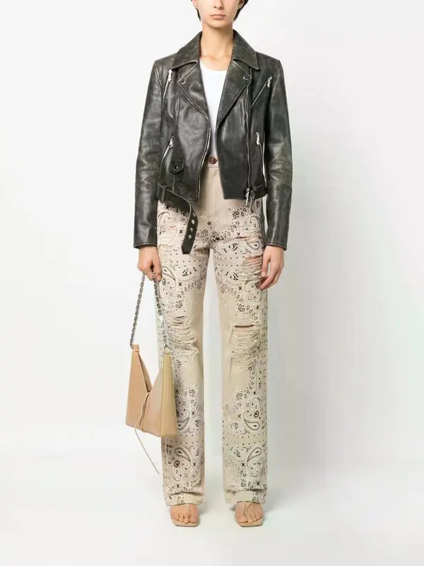 Philipp Plein Leather Biker Jacket