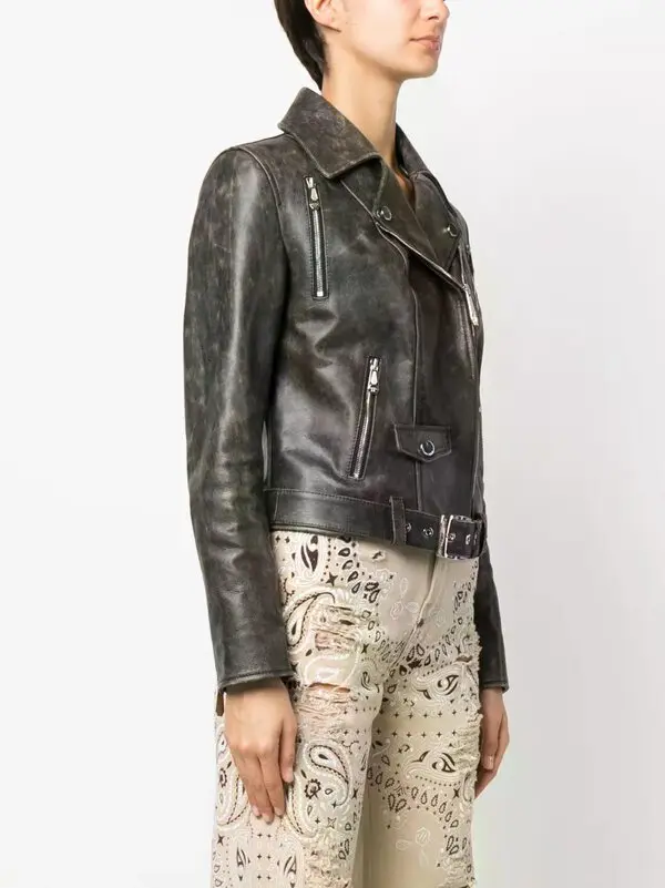 Philipp Plein Leather Biker Jacket