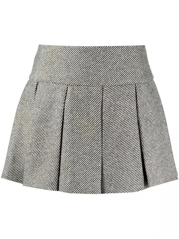 PATOU Pleated Virgin-wool Miniskirt