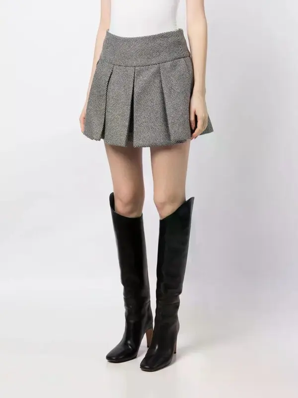PATOU Pleated Virgin-wool Miniskirt