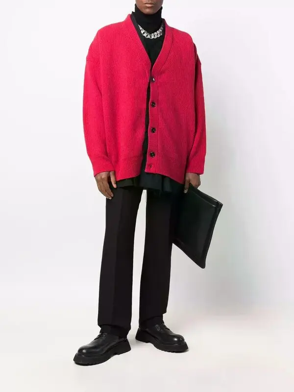 Raf Simons Layered Virgin Wool Cardigan