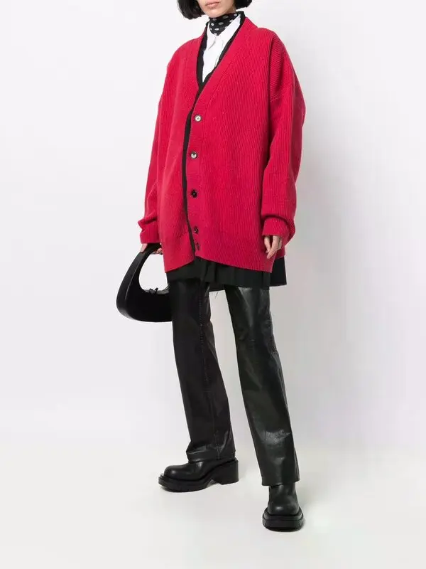 Raf Simons Layered Virgin Wool Cardigan