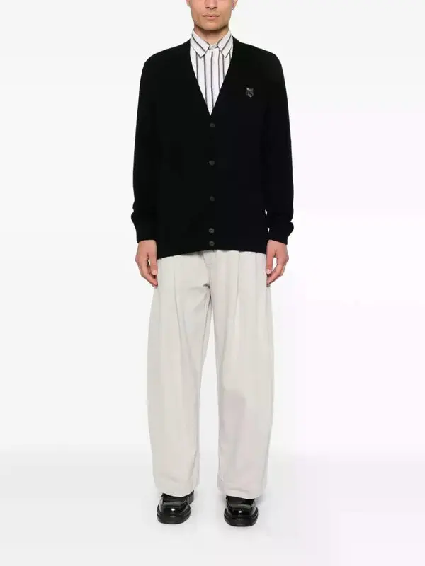 Maison Kitsuné Bold Fox Head-patch Cardigan - Black