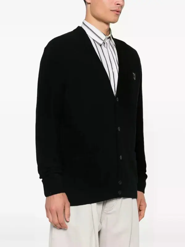 Maison Kitsuné Bold Fox Head-patch Cardigan - Black