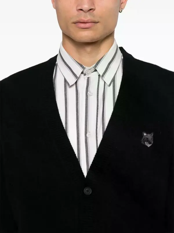Maison Kitsuné Bold Fox Head-patch Cardigan - Black